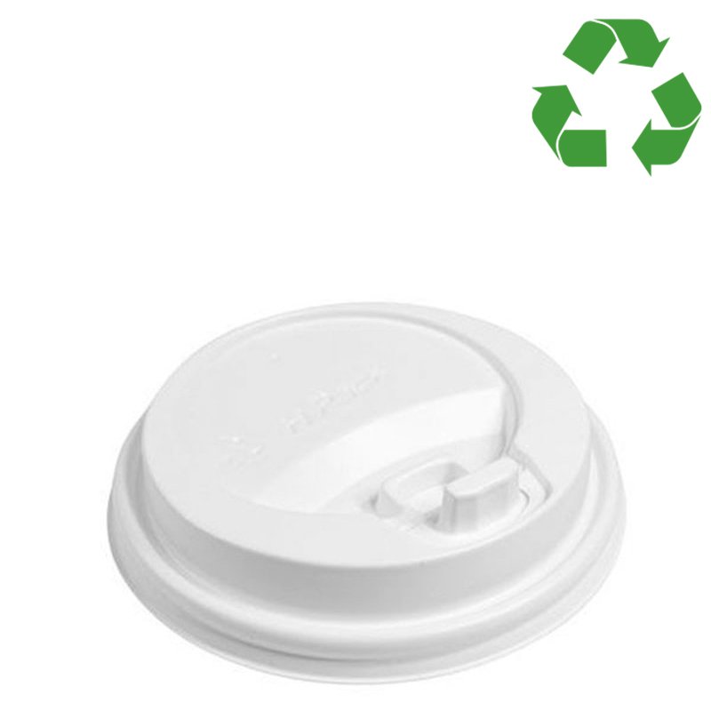 White Reclosable Cup Lids 8oz 80mm 10x100 - Glopack