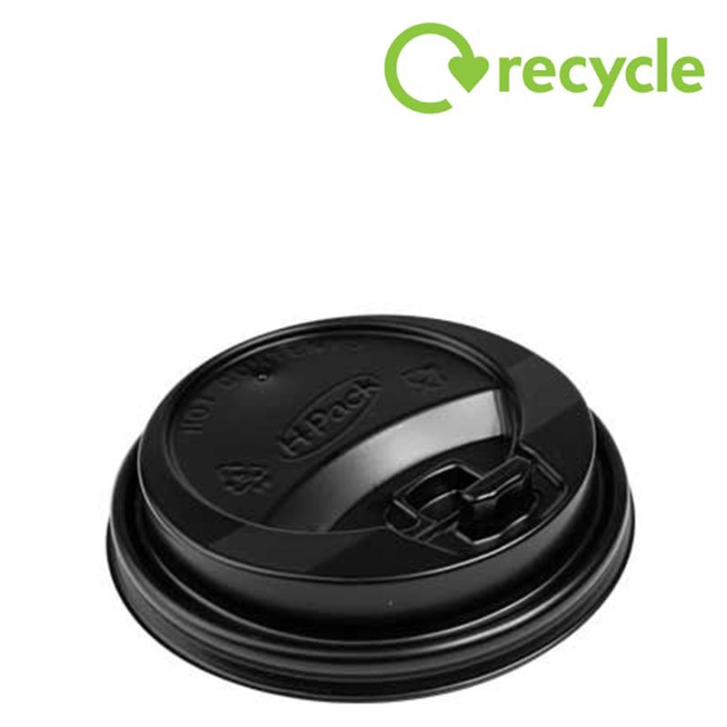 Black Sip Lock Reclosable Lids 12-16oz 90mm - Glopack