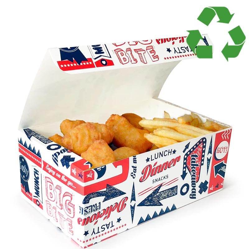 Sabert Fresco Large Fast Food Box PAP01CB3 - Glopack