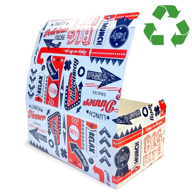 Sabert Fresco Large Fast Food Box PAP01CB3 - Glopack