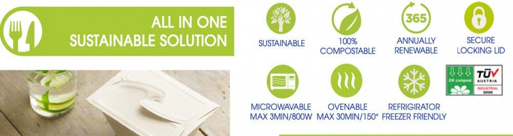 Sabert BePulp Meal Box to Go 500ml PUL42050160 - Glopack